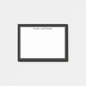 Personalized Simple Modern Black White Frame Post-it Notes | Zazzle