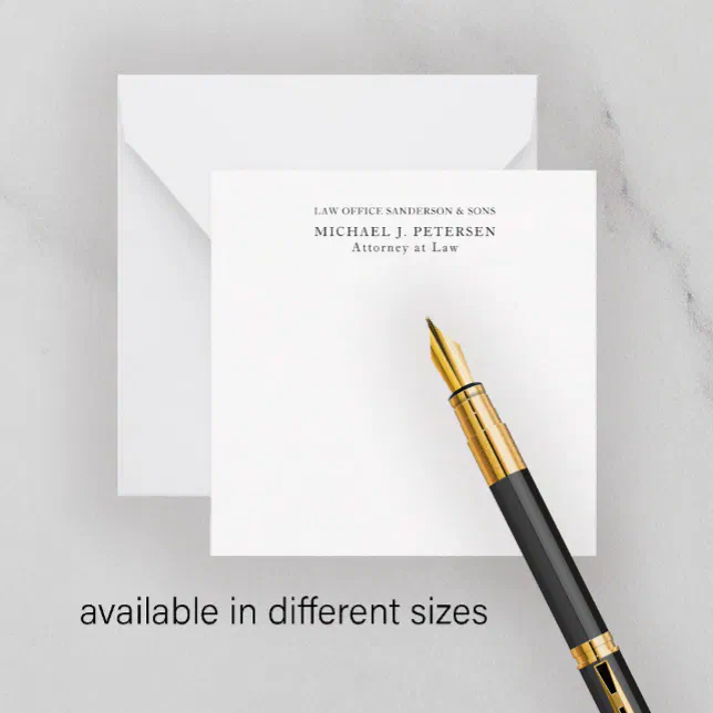 Personalized simple modern professional classic note card | Zazzle