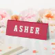 Personalized Simple Modern Red Name Desk Sign | Zazzle