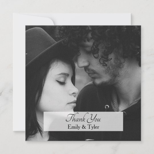 Personalized Simple Square Photo Thank You Card | Zazzle.com