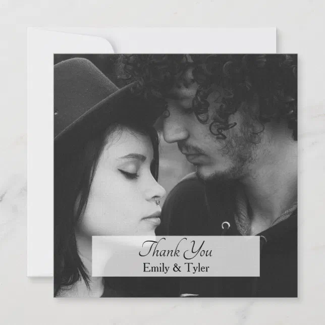 Personalized Simple Square Photo Thank You Card | Zazzle