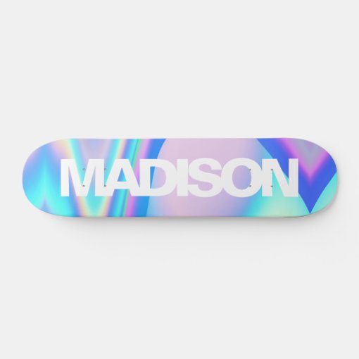 Personalized Skateboard Name Holographic Wave | Zazzle