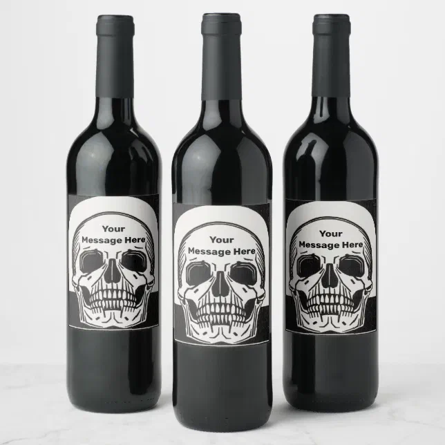 Personalized Skeleton Birthday Halloween Party Wine Label | Zazzle