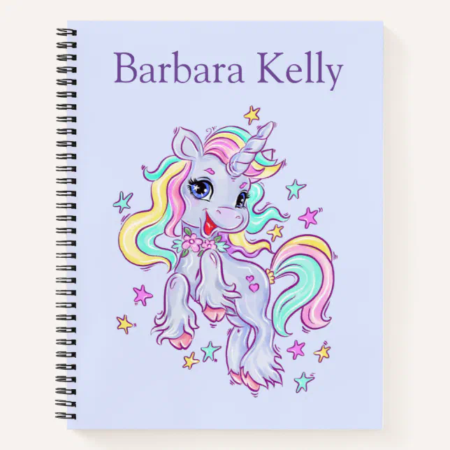 Personalized Sketch Unicorn Spiral Notebook | Zazzle