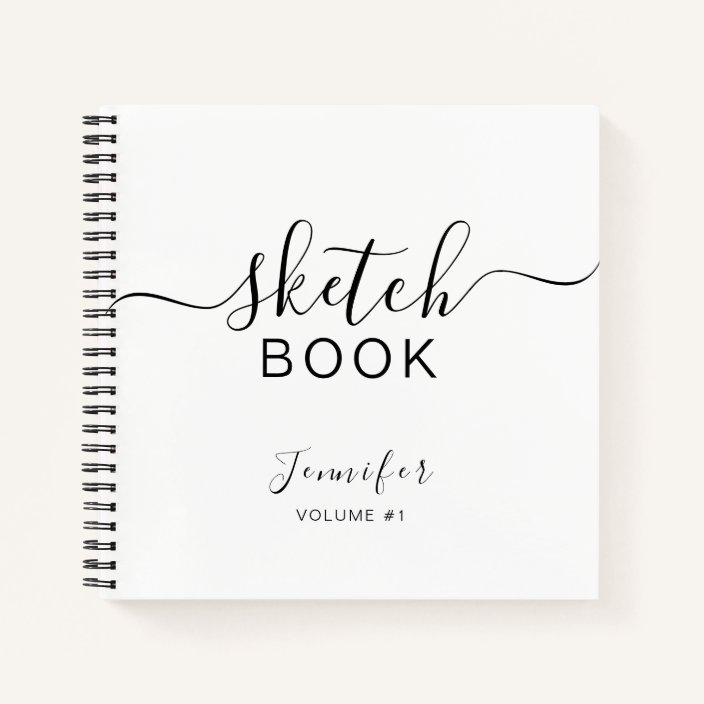 Personalized Sketchbook Your Name Elegant Script Notebook | Zazzle.com