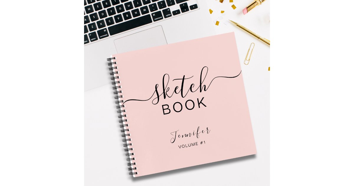 Personalized Sketchbook Your Name Elegant Script Notebook | Zazzle