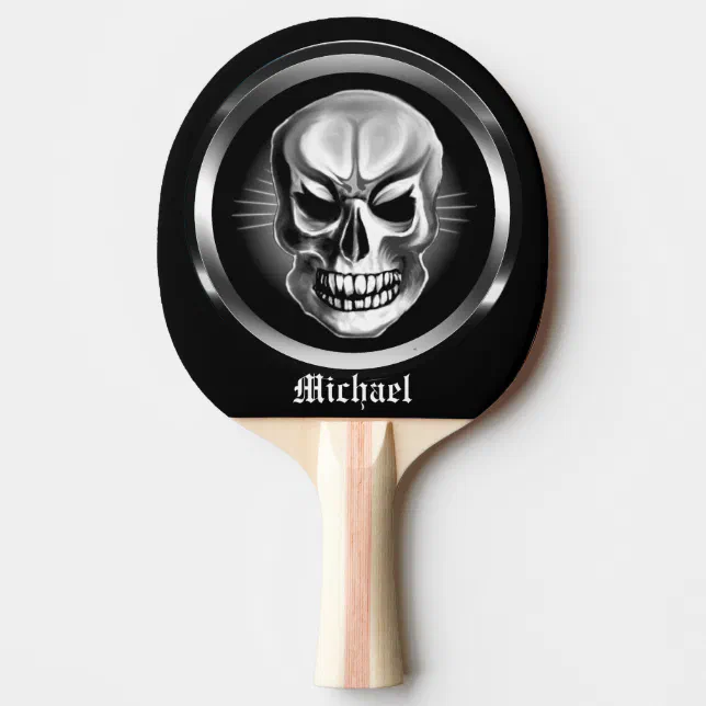 Personalized Skull Ping Pong Paddle | Zazzle