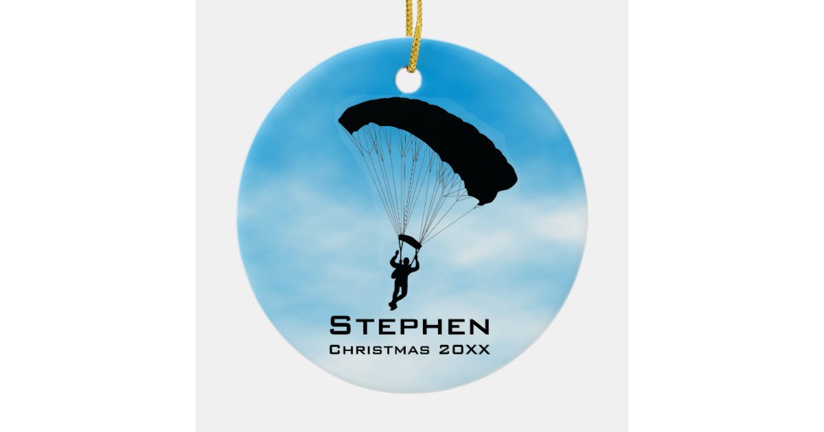 Personalized Sky Diving Parachuting Ornament | Zazzle