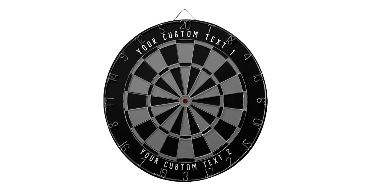 Personalized Sleek Black & Gray Dart Board | Zazzle