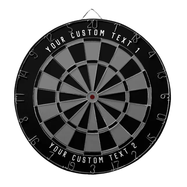 Personalized Sleek Black & Gray Dart Board | Zazzle