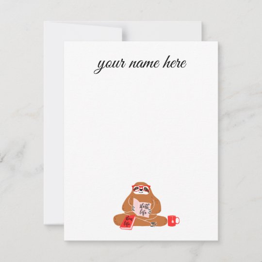 Personalized Sloth Notecards | Zazzle.com