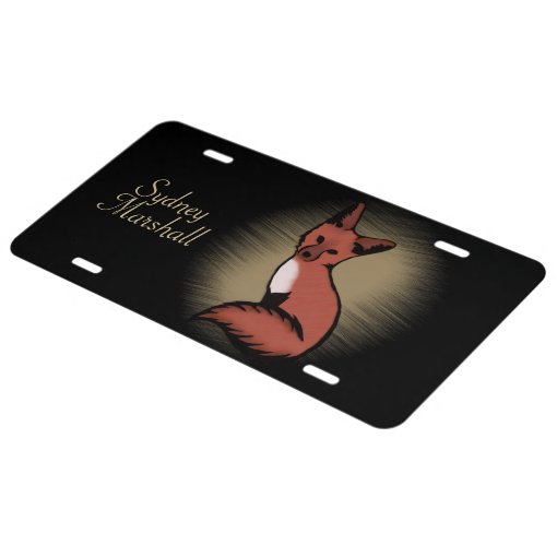 Personalized Sly Red Foxy Fox License Plate | Zazzle