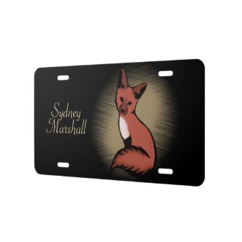 Personalized Sly Red Foxy Fox License Plate | Zazzle