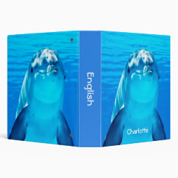 Personalized Smiling Dolphin Underwater Sea Life 3 Ring Binder | Zazzle