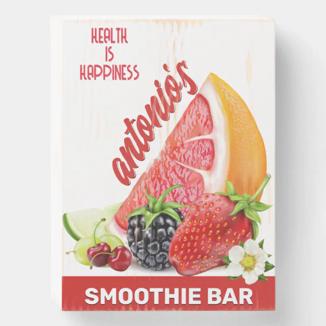 Personalized Smoothie Juice Bar Wooden Box Sign | Zazzle