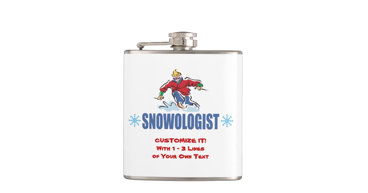 Personalized Snow Skiing Hip Flask | Zazzle
