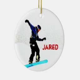 Personalized Snowboarding Christmas Ornament | Zazzle