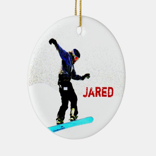 Personalized Snowboarding Christmas Ornament | Zazzle