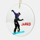 Personalized Snowboarding Christmas Ornament | Zazzle