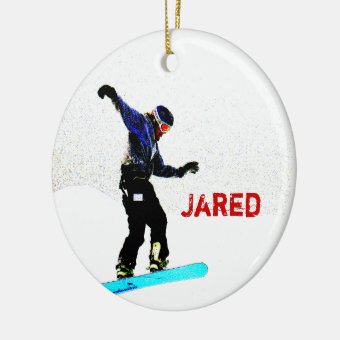 Personalized Snowboarding Christmas Ornament | Zazzle