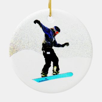 Personalized Snowboarding Christmas Ornament | Zazzle