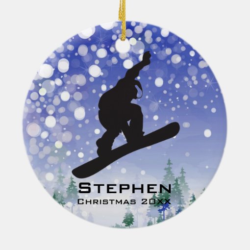 Personalized Snowboarding Ornament | Zazzle