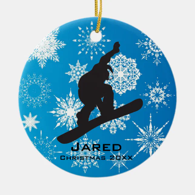 Personalized Snowboarding Ornament | Zazzle