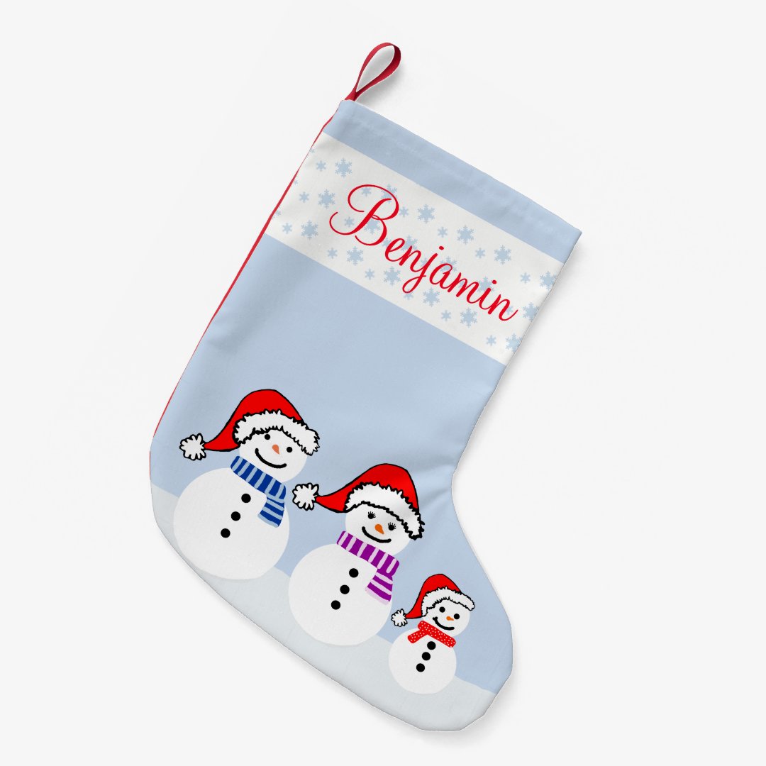 Personalized Snowman Family Christmas Stocking | Zazzle