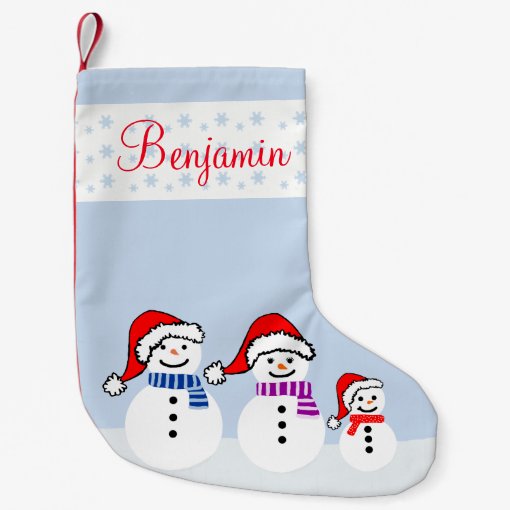 Personalized Snowman Family Christmas Stocking | Zazzle