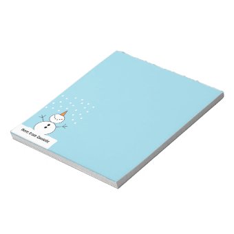 Personalized Snowman Notepad | Zazzle