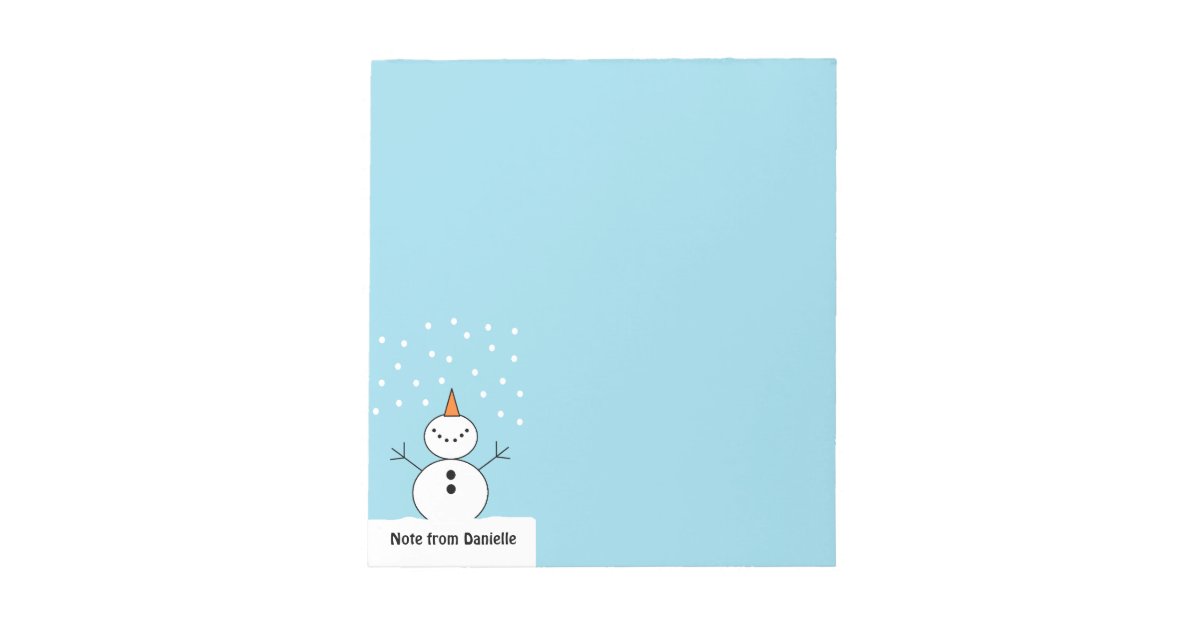 Personalized Snowman Notepad | Zazzle