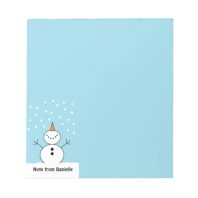 Personalized Snowman Notepad | Zazzle
