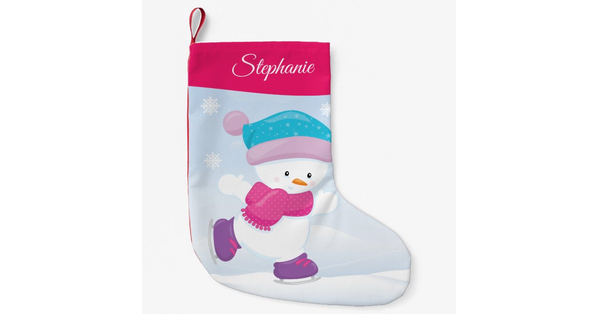 Personalized Snowman Small Christmas Stocking | Zazzle