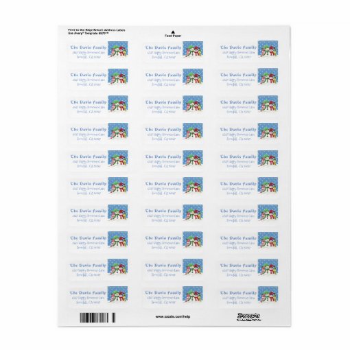 Personalized Snowmen family return address labels | Zazzle