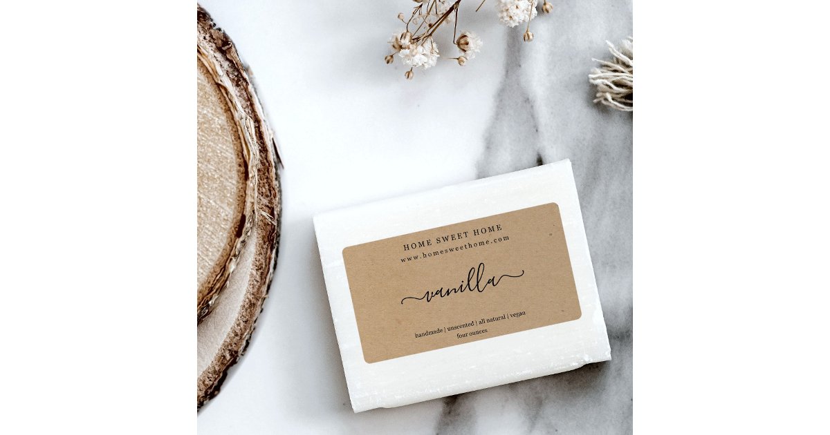 Personalized Soap Label Kraft Background Sticker | Zazzle
