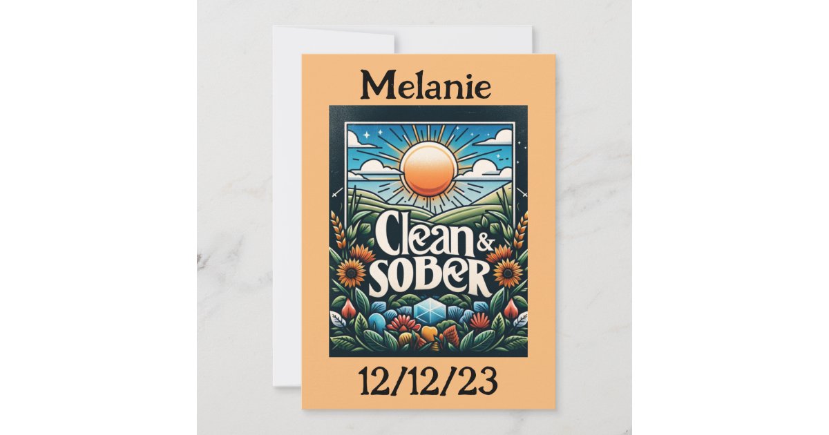 Personalized Sober Anniversary Card | Zazzle