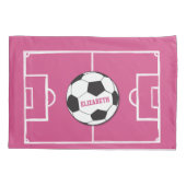 Personalized Soccer Ball and Field Pink Pillow Case | Zazzle