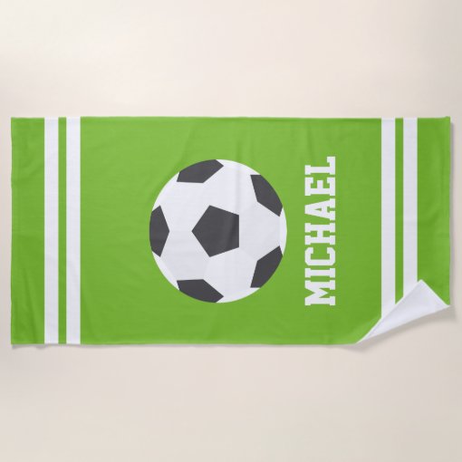 Personalized Soccer Ball Kids Beach Towel | Zazzle