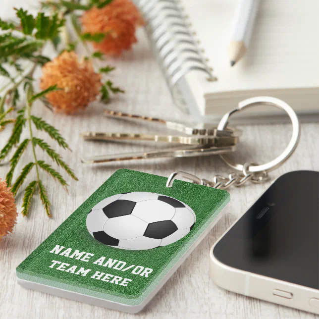 Personalized Soccer Ball Name/Team Keychain | Zazzle