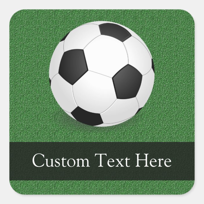 Personalized Soccer Ball Square Sticker | Zazzle.com