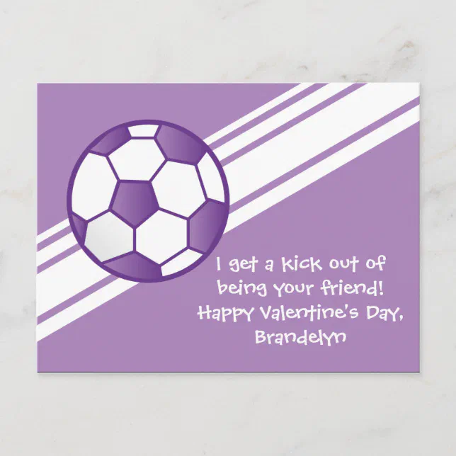 Personalized Soccer Ball Valentine's Day Cards | Zazzle