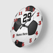 Personalized Soccer Clocks with NAME and NUMBER | Zazzle
