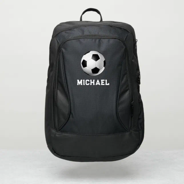 Personalized Soccer Custom Name Black Port Authority® Backpack | Zazzle