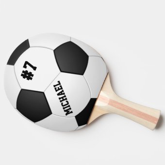 Personalized Soccer Football Ping Pong Paddle | Zazzle