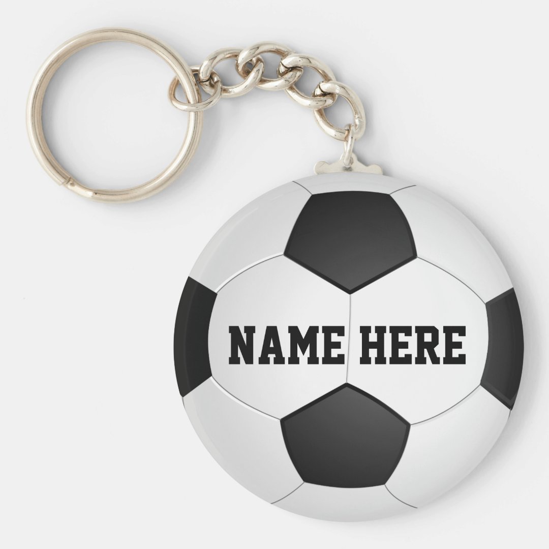 Personalized Soccer Gifts for Team Players Keychain | Zazzle