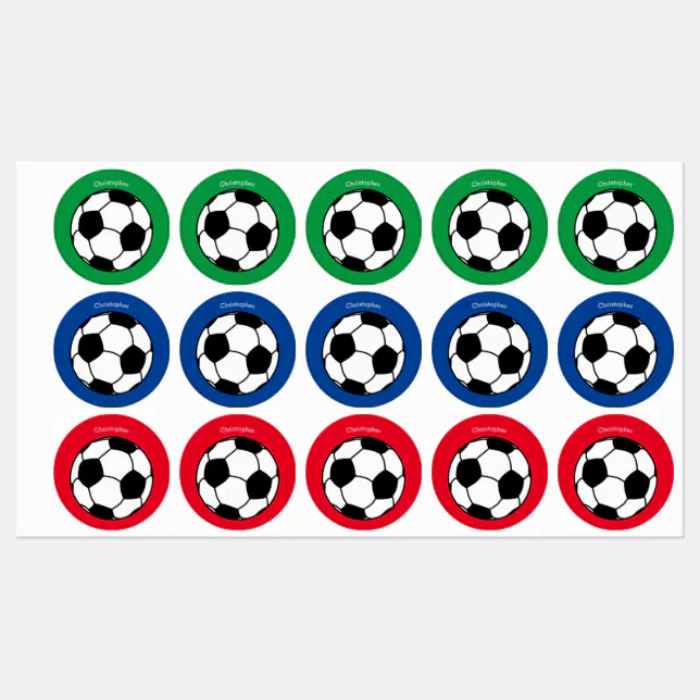 Personalized Soccer Kids' Labels | Zazzle
