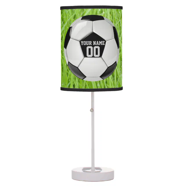 Personalized Soccer Name and Number Table Lamp | Zazzle