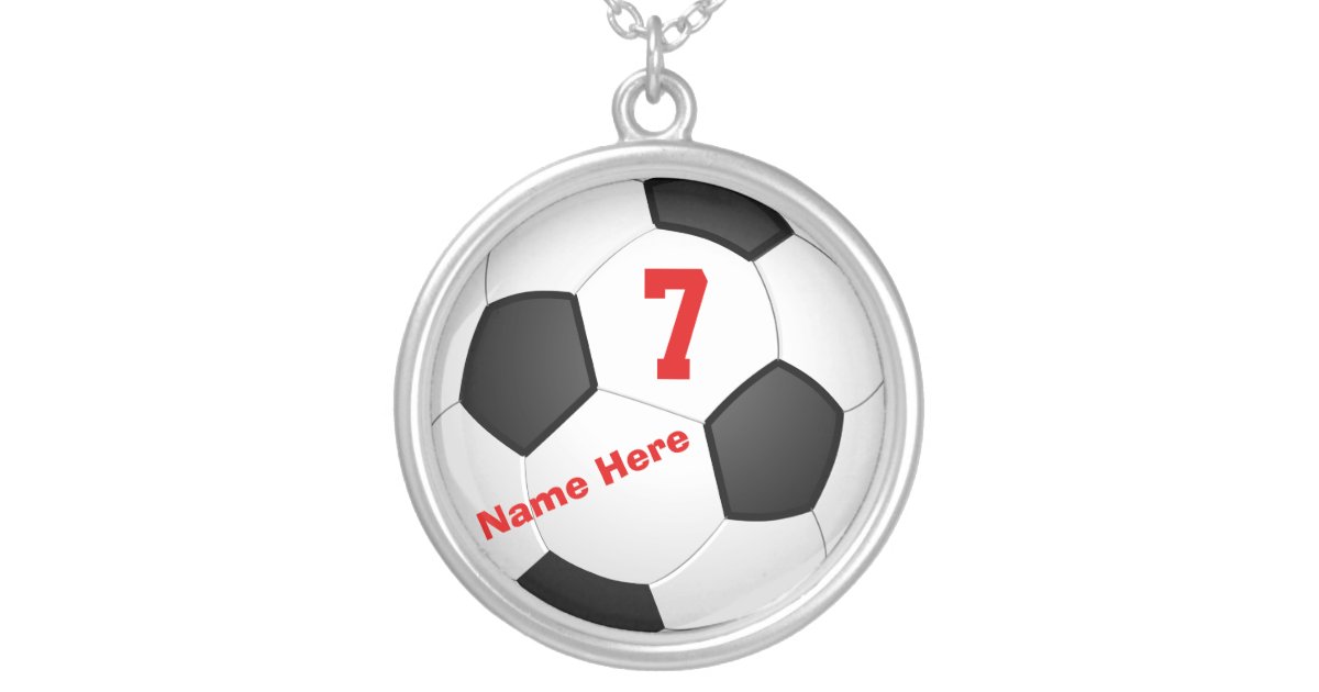 Personalized Soccer Necklaces with Number and Name | Zazzle