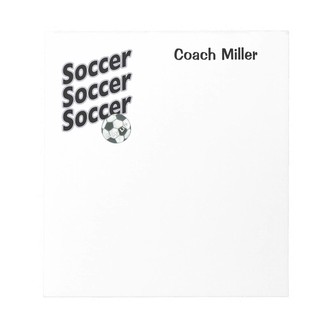 Personalized Soccer Notepad | Zazzle