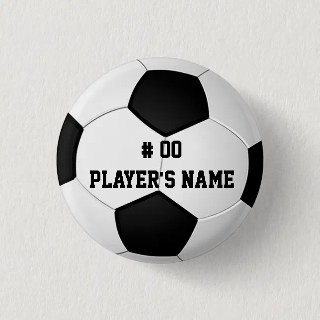 Personalized Soccer Pins with Your Text or Delete | Zazzle